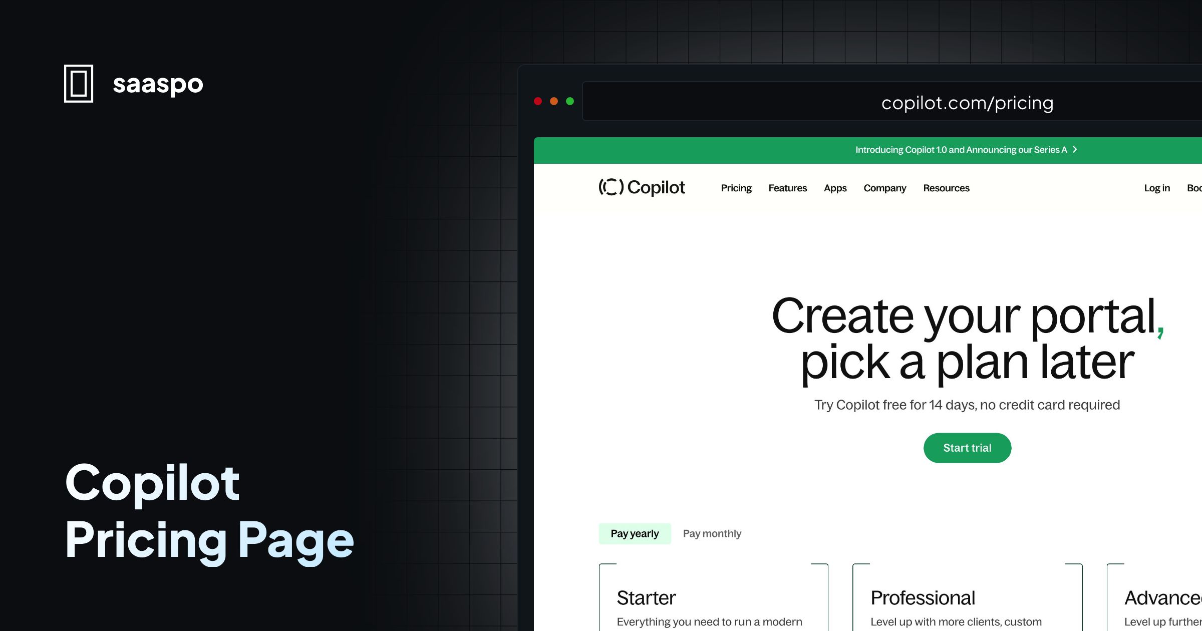 Saaspo | Copilot Pricing Page