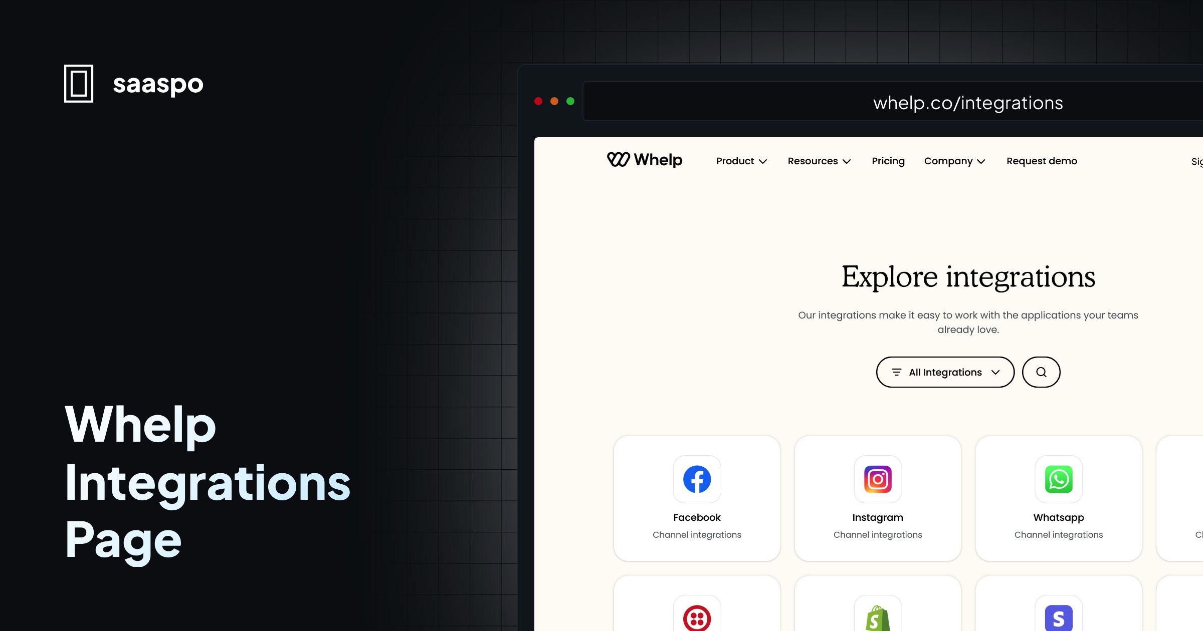 Saaspo | Whelp Integrations Page