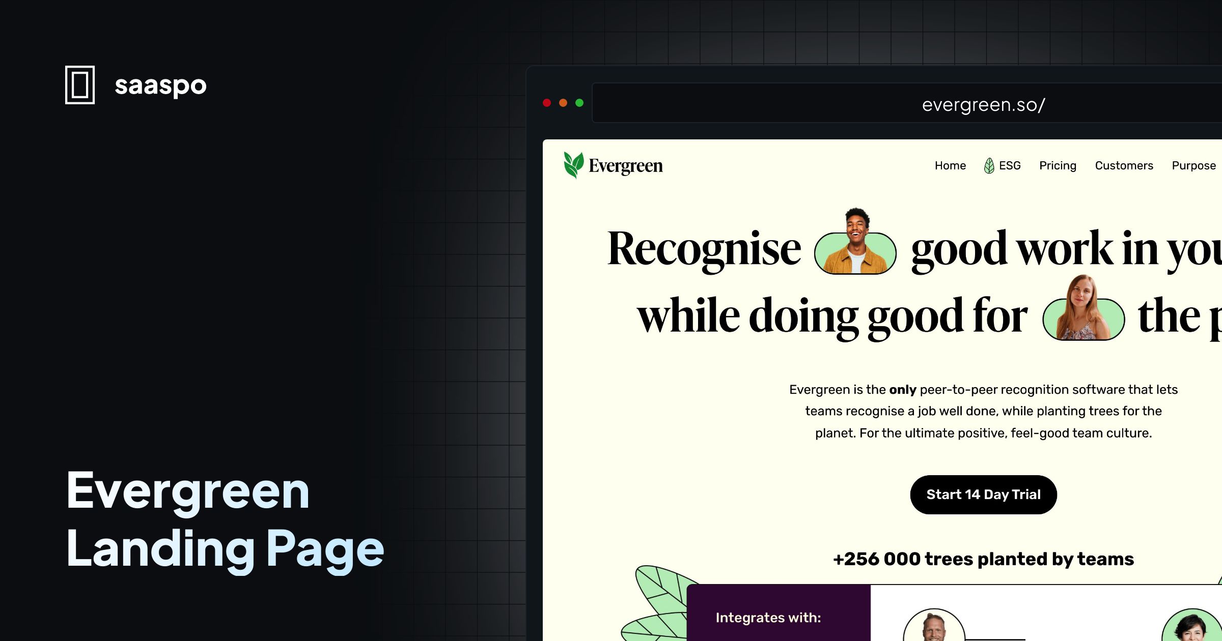 Saaspo | Evergreen Landing Page