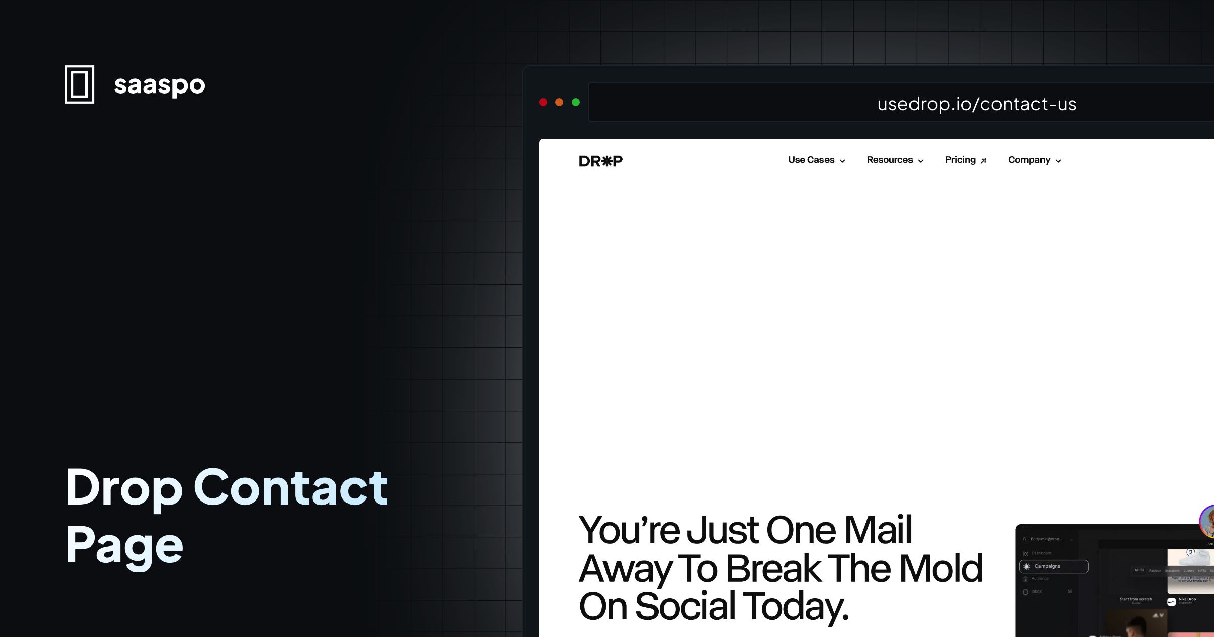 Saaspo | Drop Contact Page
