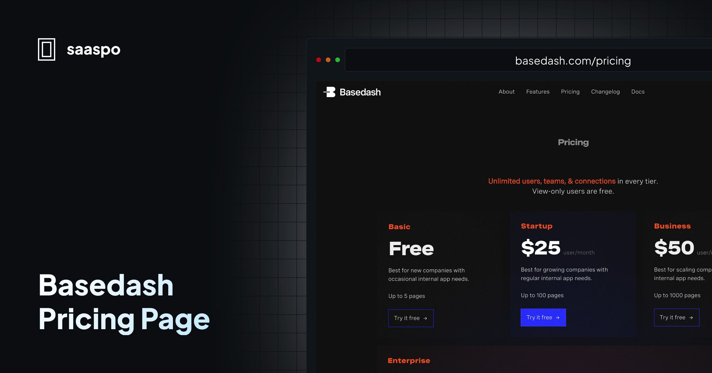 Saaspo | Basedash Pricing Page