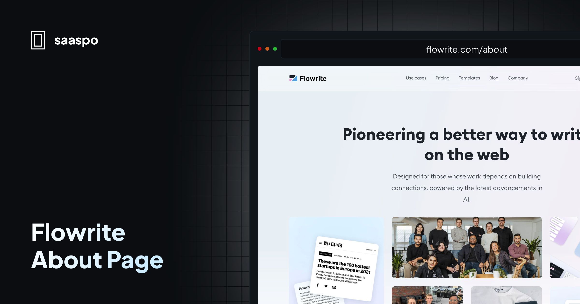 Saaspo | Flowrite About Page