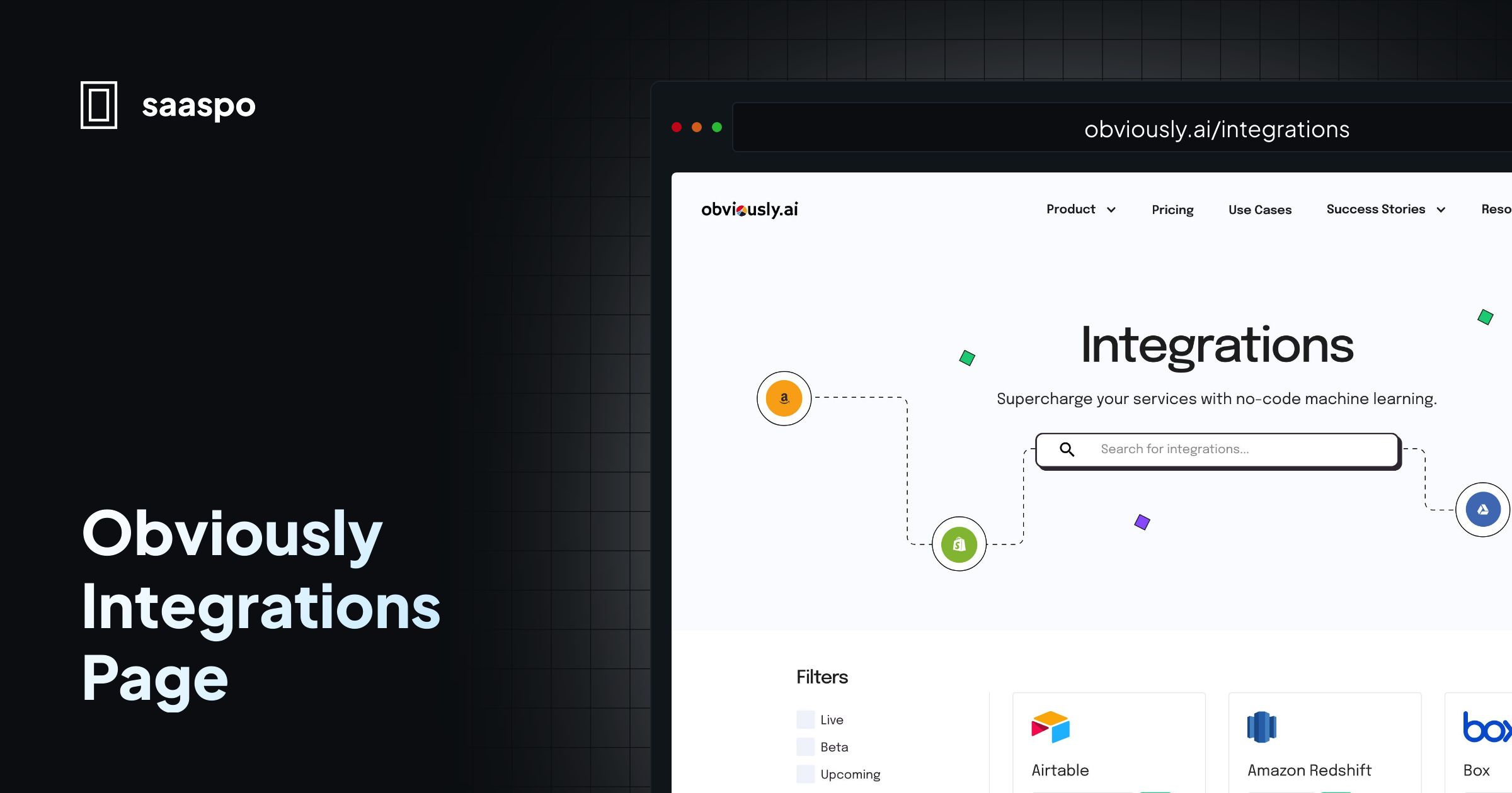 Saaspo | Obviously Integrations Page
