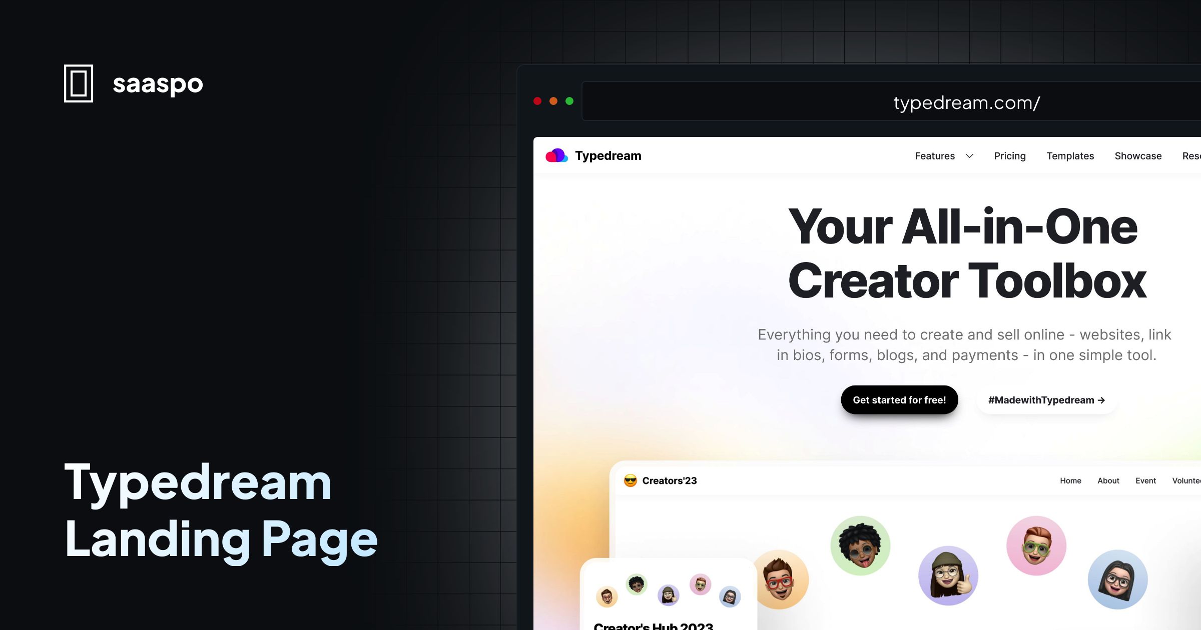 Saaspo | Typedream Landing Page