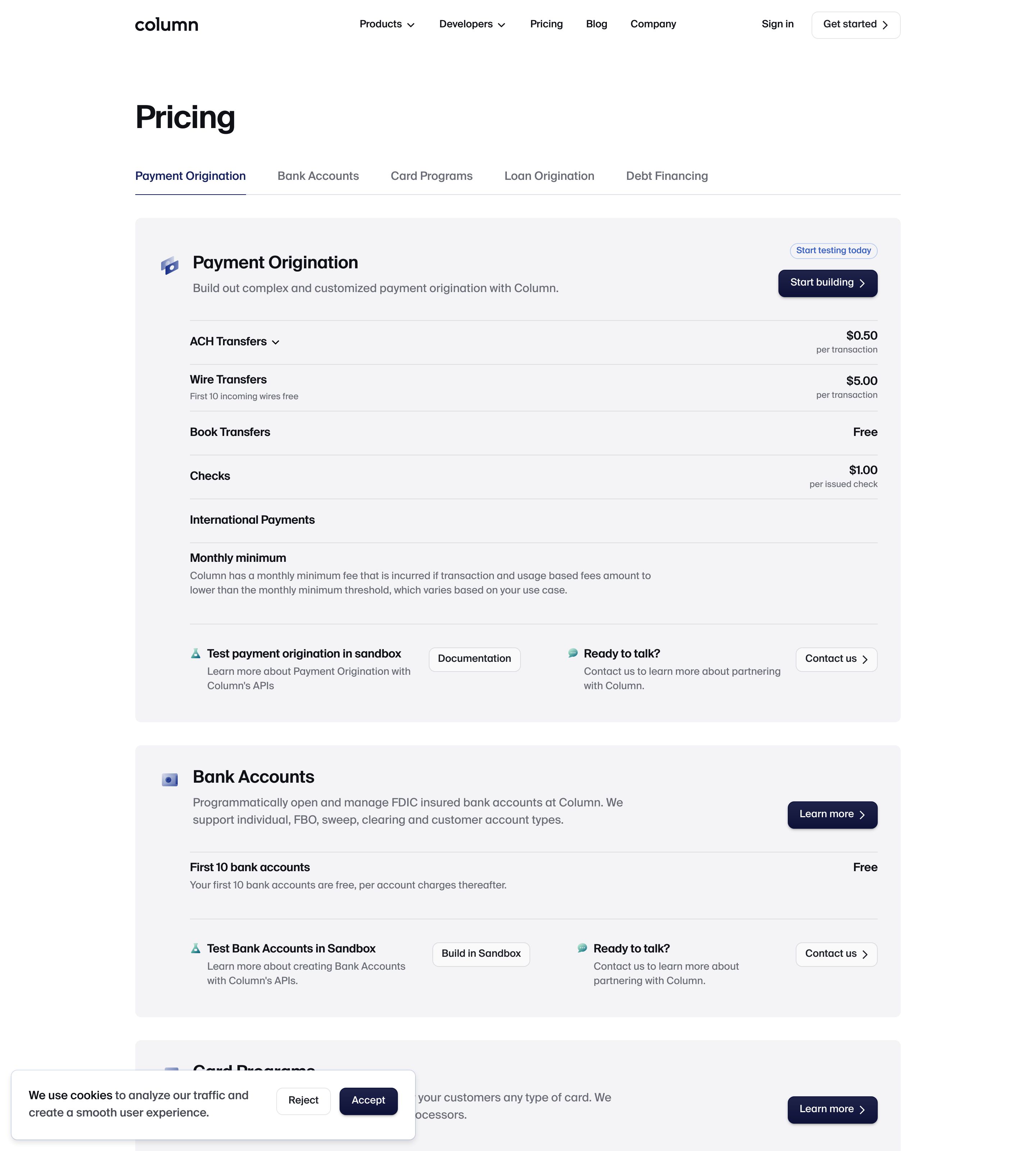 Saaspo | Column Pricing Page