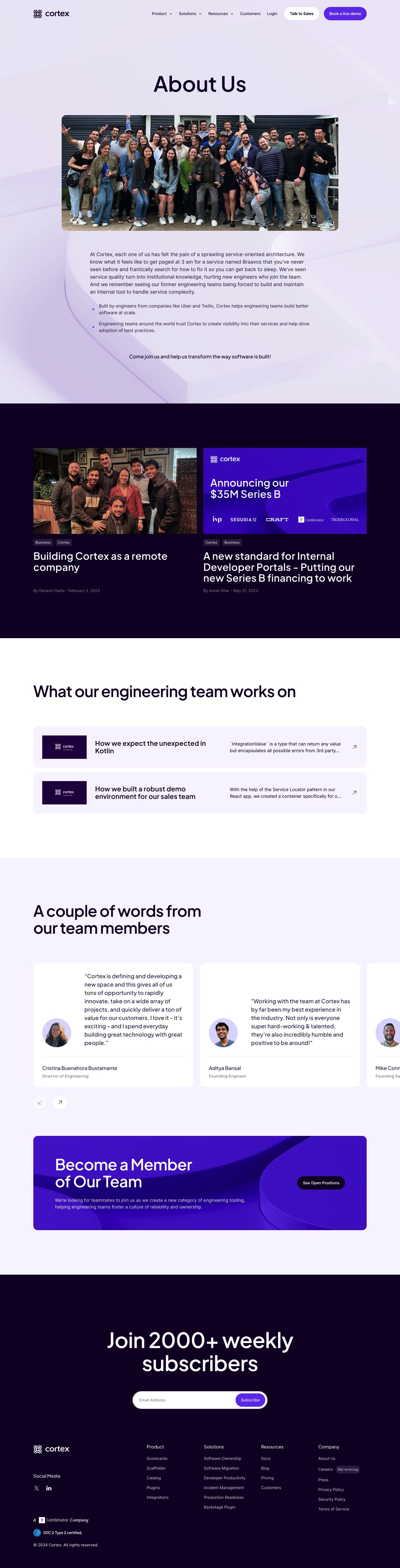 Saaspo | Cortex About Page