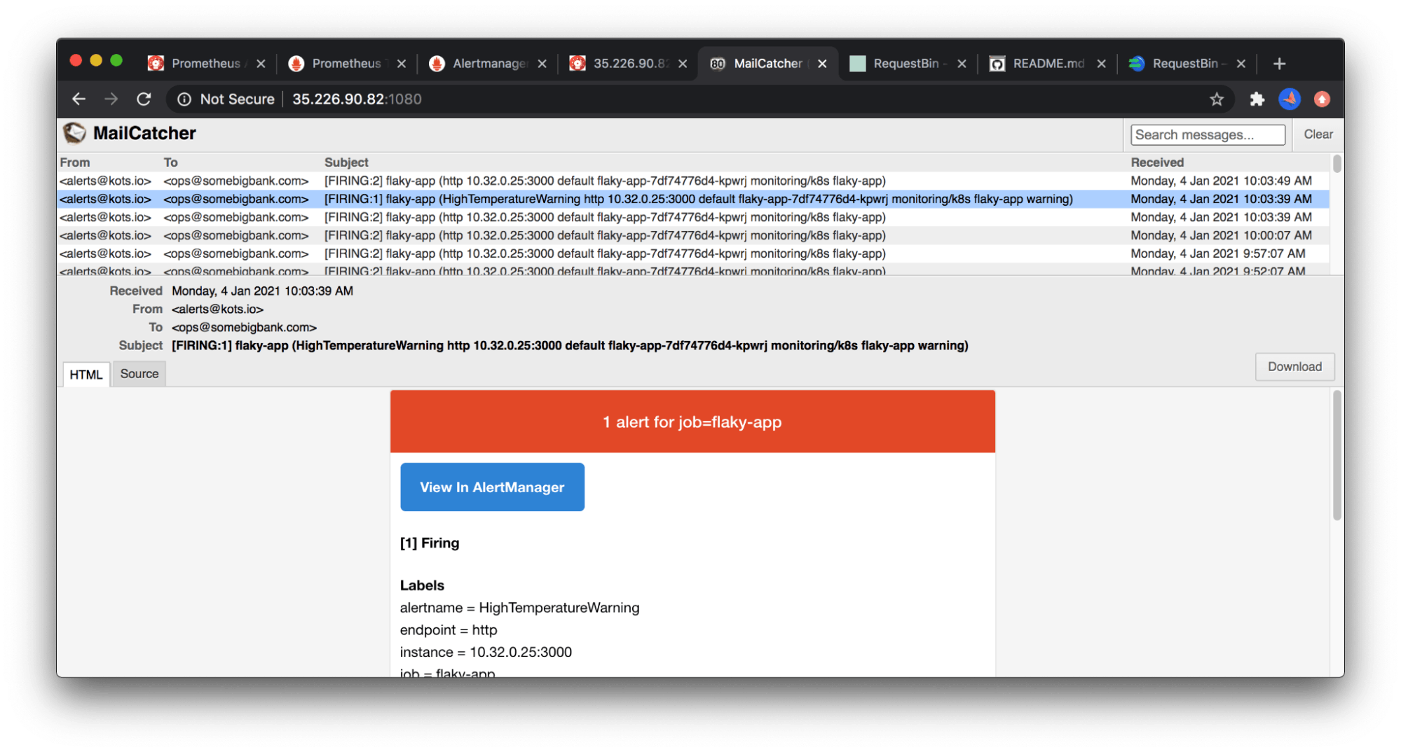 End-to-End Prometheus Alerting Example with Replicated