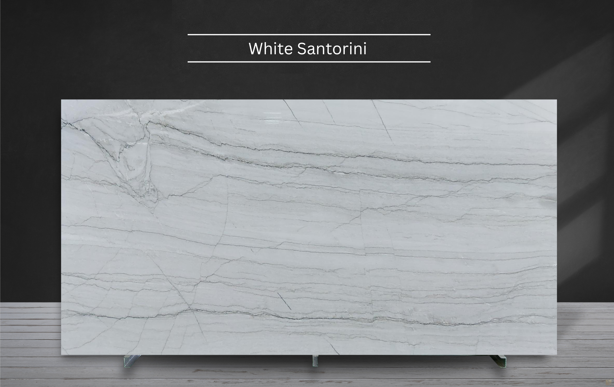 White Santorini 3CM Quartzite Countertop Slab in Chicago