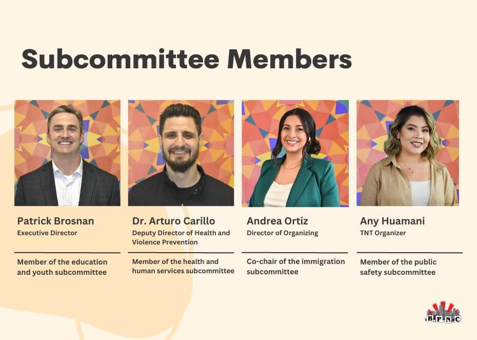 BPNC staff join mayor's transition subcommittees.