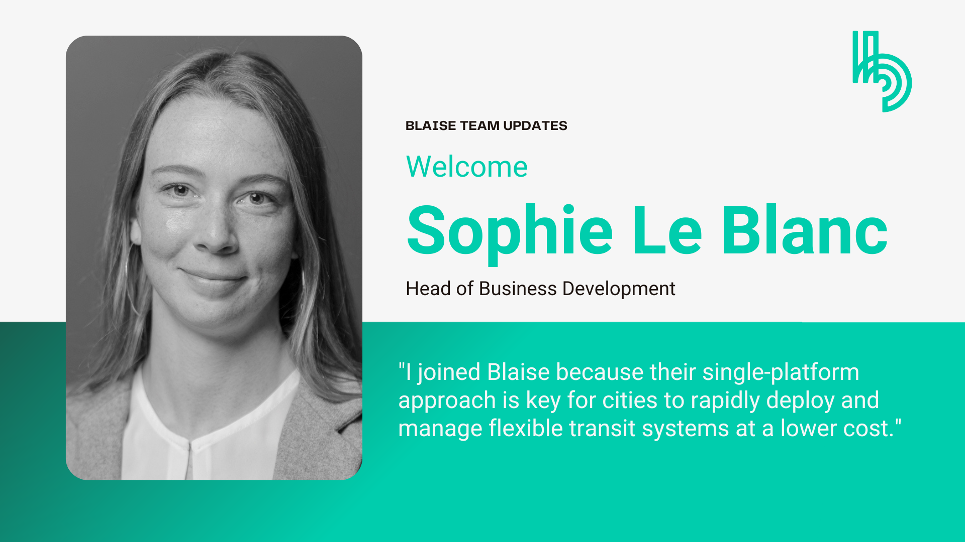 Blaise Transit welcomes transit tech leader, Sophie Le Blanc, as new ...