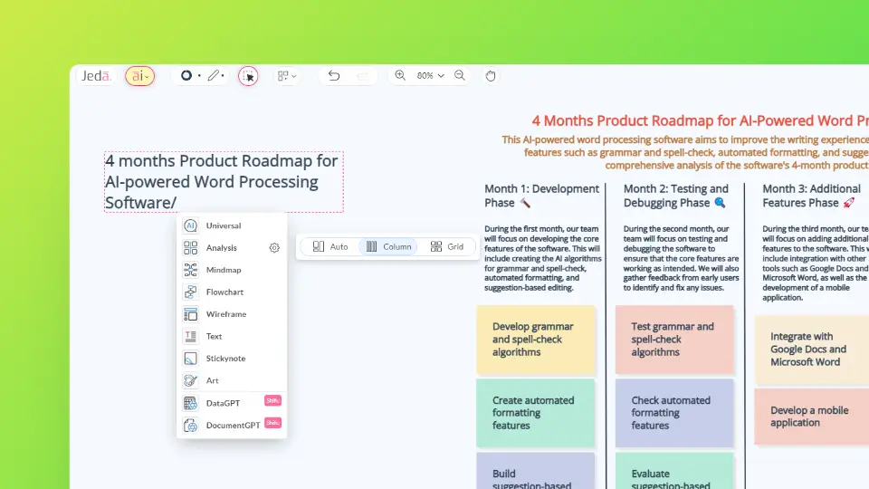 Generative AI Product Roadmaps — Jeda.ai's Generative AI Workspace