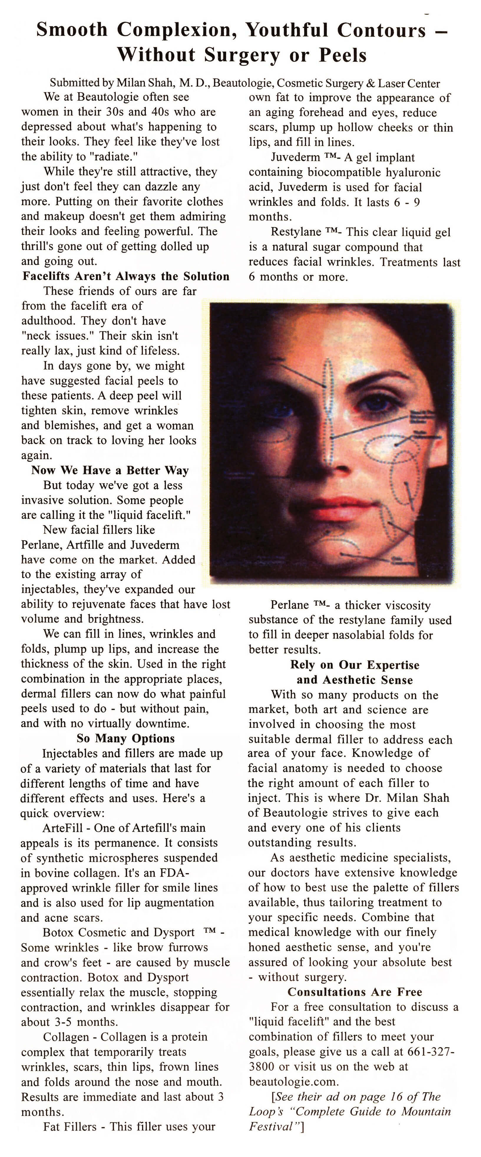 Liquid Facelift Article by Dr. Milan Shah | Beautologie
