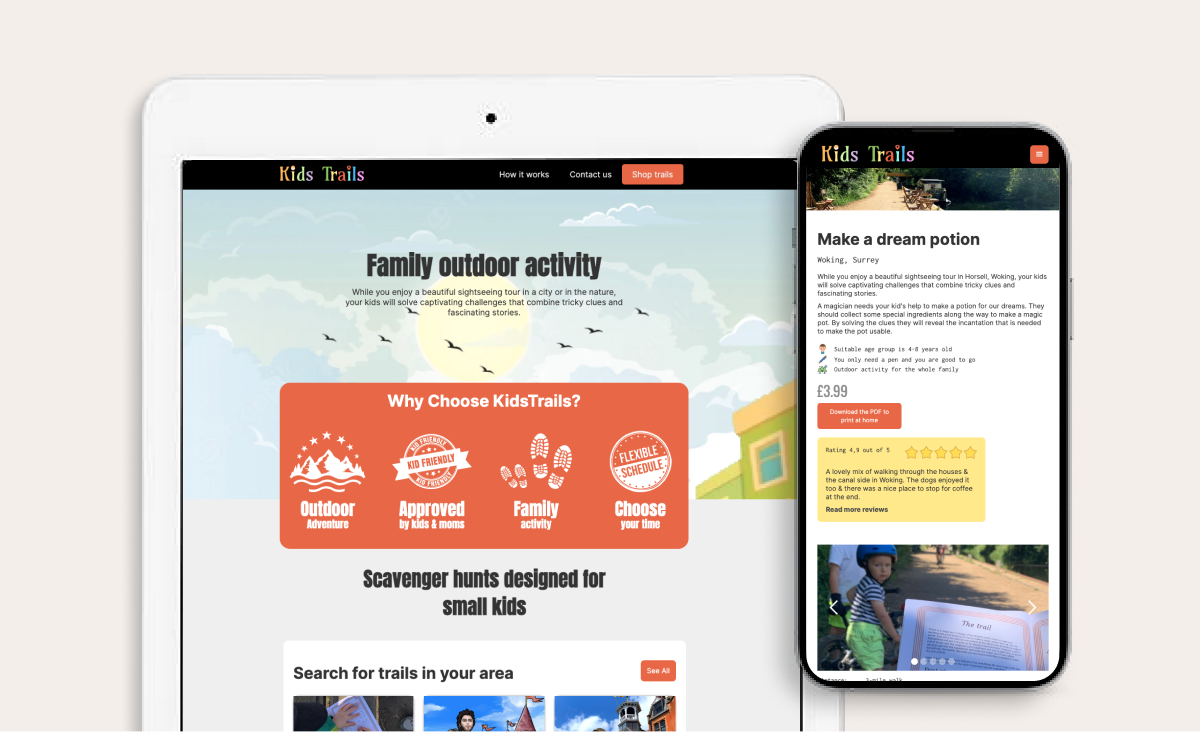 Scavenger Hunt Games Website -- UX / UI Design, Web Development by Adventor Design