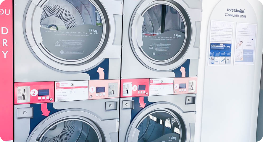 ลงทุนเครื่องซักผ้าหยอดเหรียญแฟรนไชส์ พร้อมราคา ลงทุนสะดวกซัก WASHENJOY ...