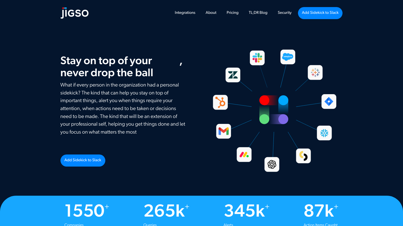 Jigso Sidekick - Features, Pricing & Use Cases