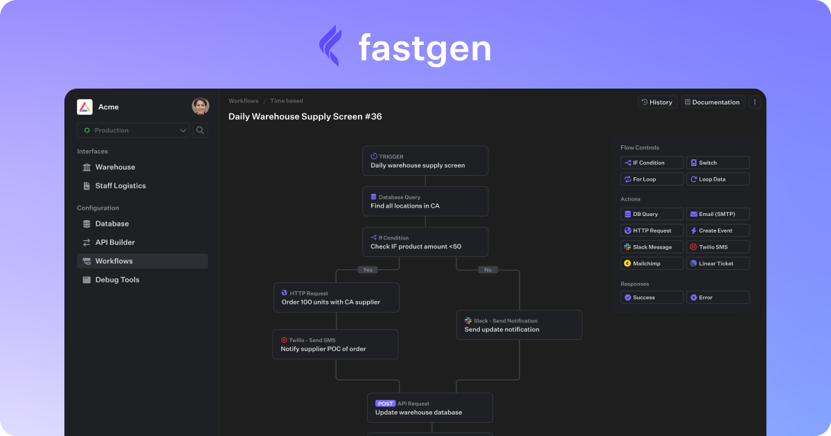 Fastgen - Build scalable backends and automations