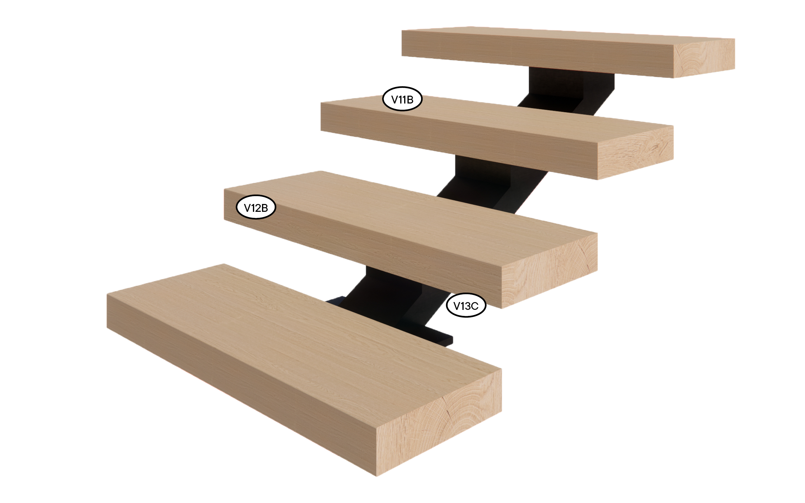 The Floating Central Stringer - VidaSpace | Timber Stair Sty