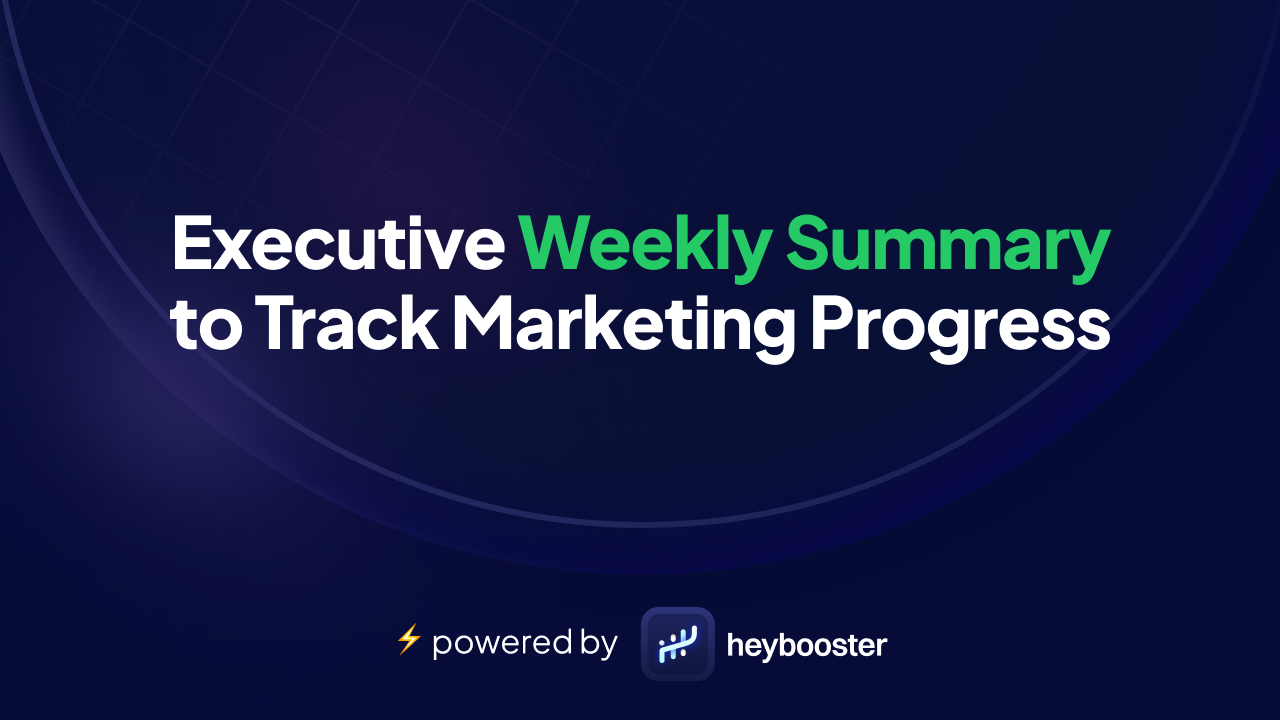 Executive Weekly Summary to Track Marketing Progress