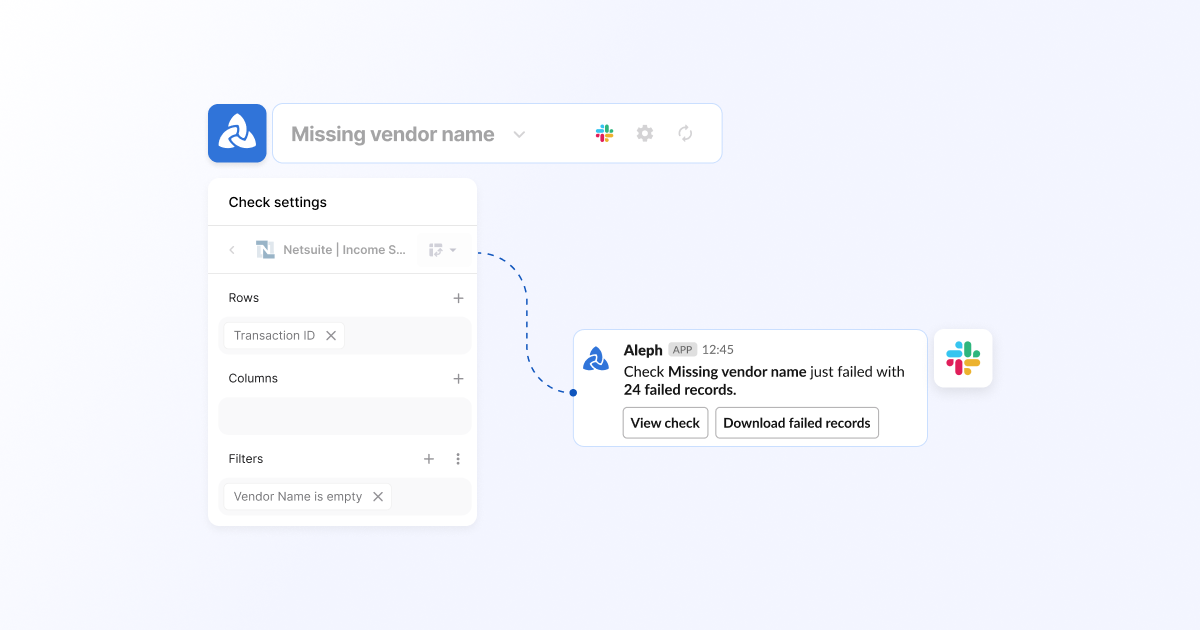 Keep your financial data clean with automatic checks and alerts