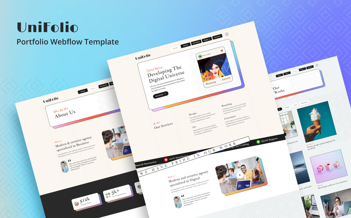 About - UniFolio - Webflow HTML website template
