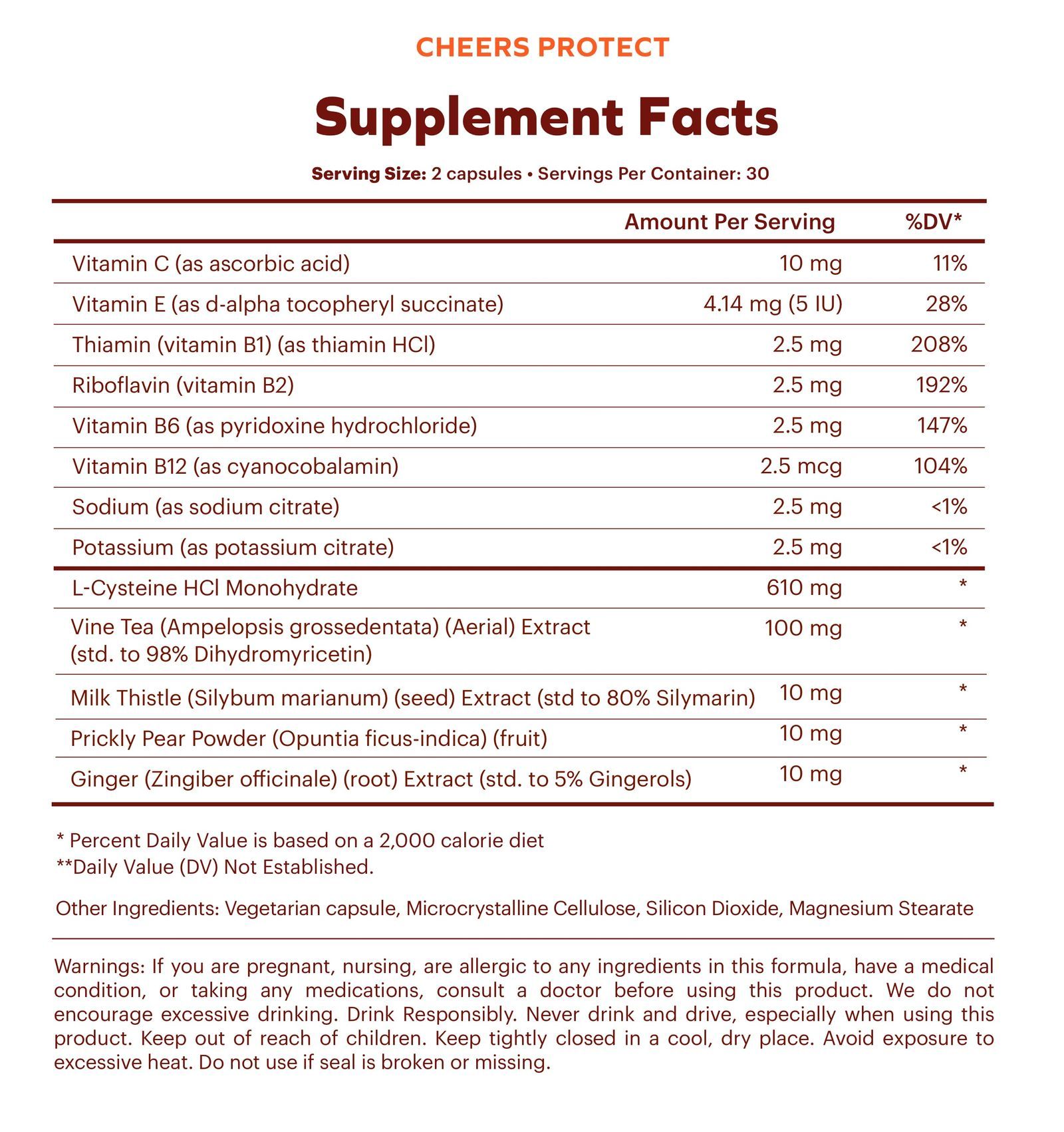Supplement Facts | Cheers