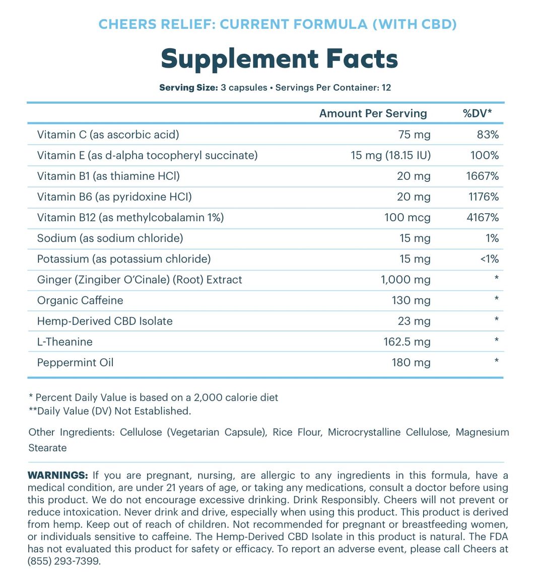 Supplement Facts | Cheers