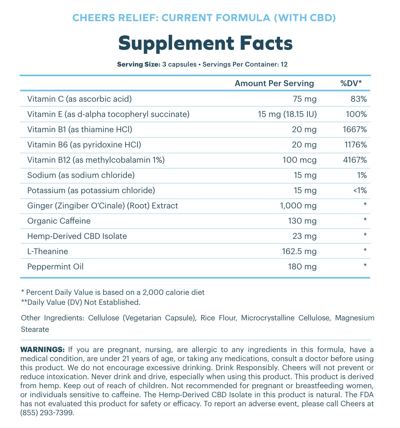 Supplement Facts | Cheers
