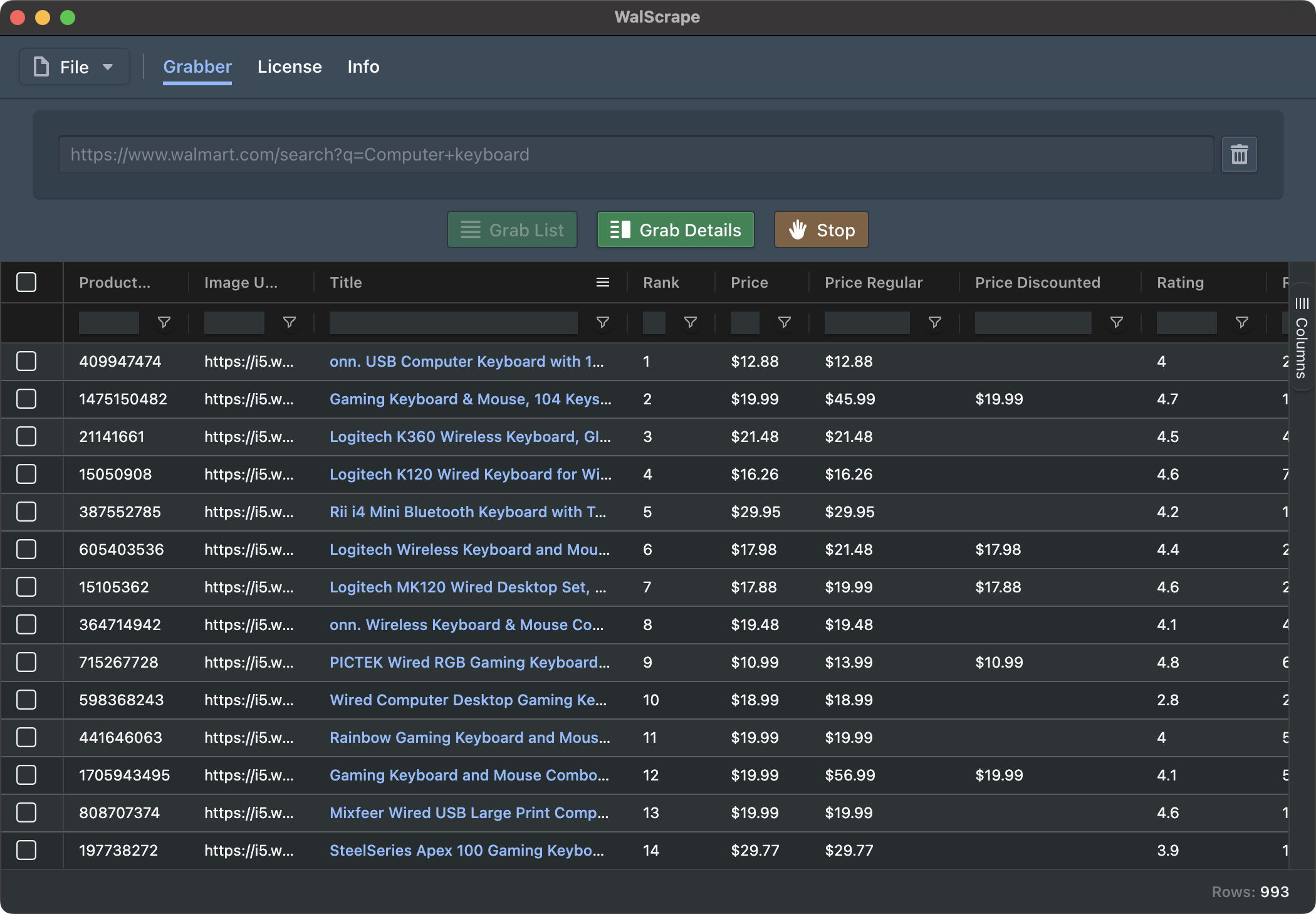 WalScrape | Walmart Scraper App