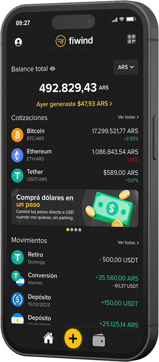 fiwind - Bitcoin, Ether, USDT y más