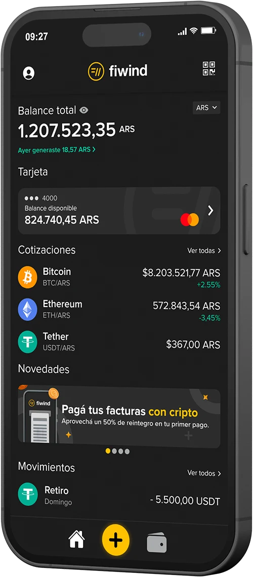 fiwind - Bitcoin, Ether, USDT y más