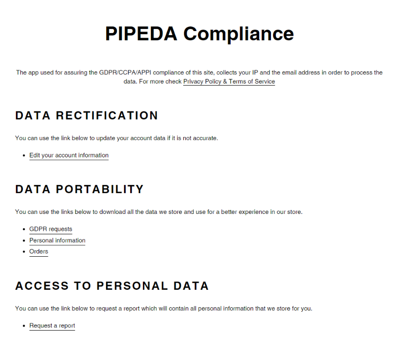 How to make your Shopify store compliant with the Canadian PIPEDA law?