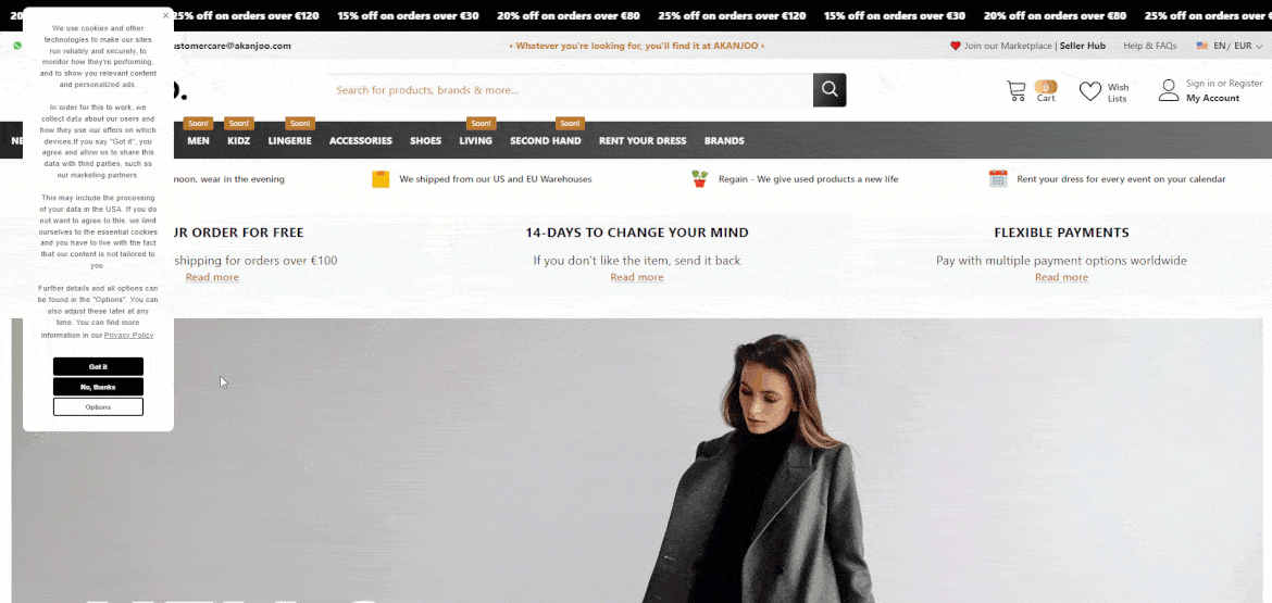 New design layouts for the Cookie bar and Preferences popup