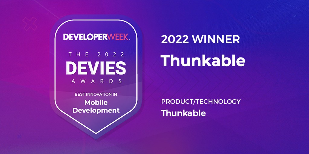Thunkable Wins 2022 DEVIE for Best Innovation in Mobile Development