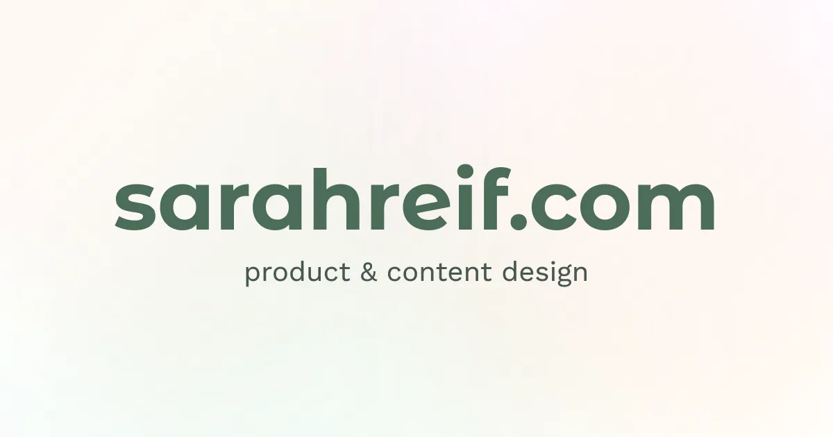 Sarah Reif | Product Designer