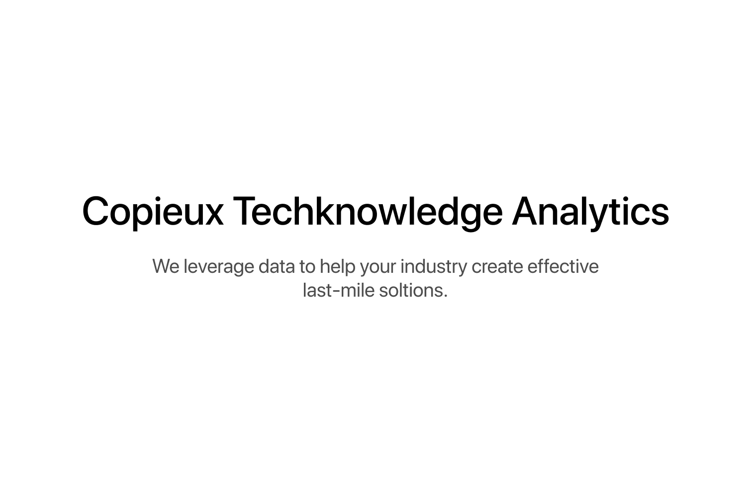 Copieux Techknowledge Analytics