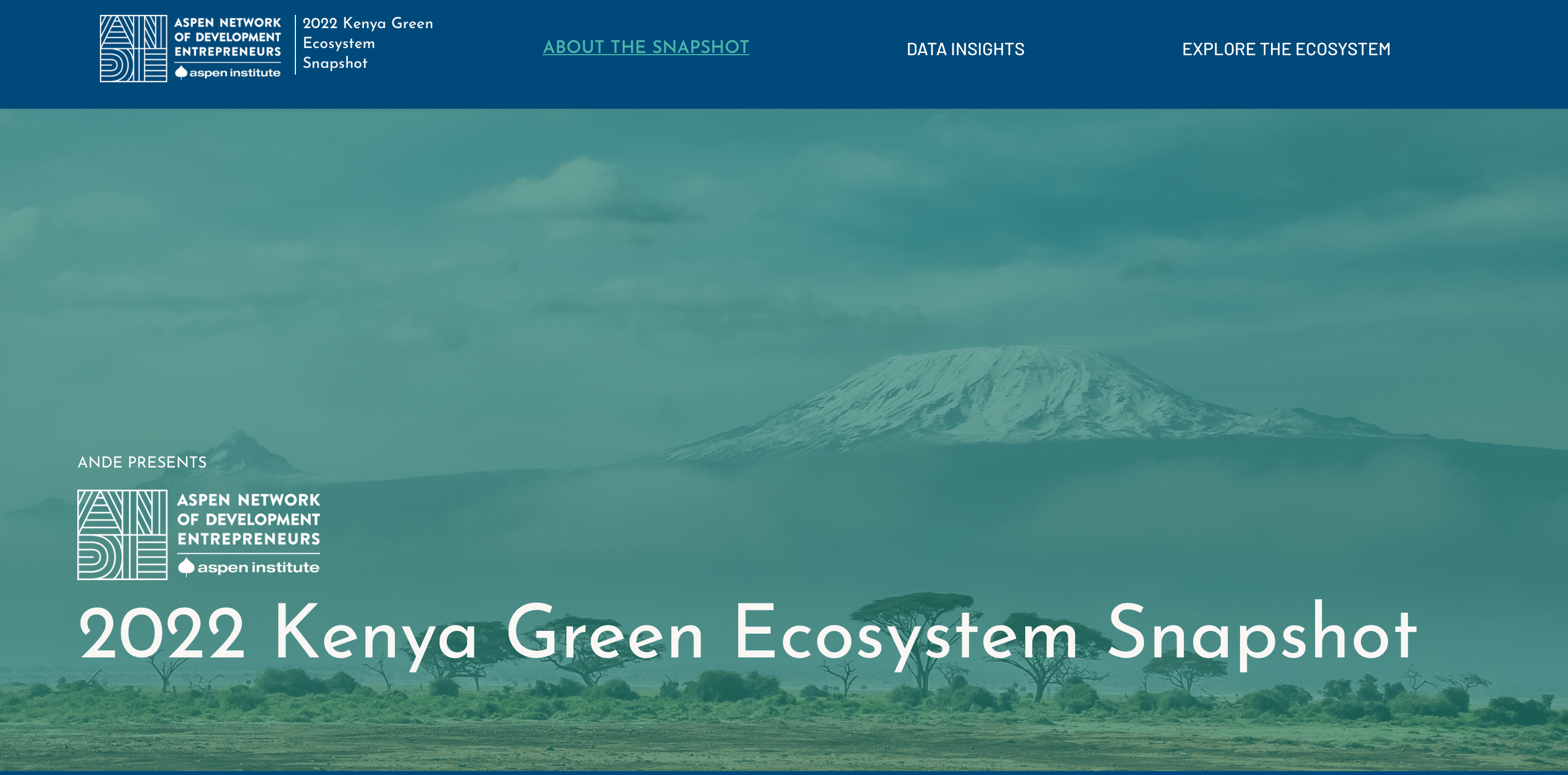Kenya Green Entrepreneurial Ecosystem Snapshot | ANDE