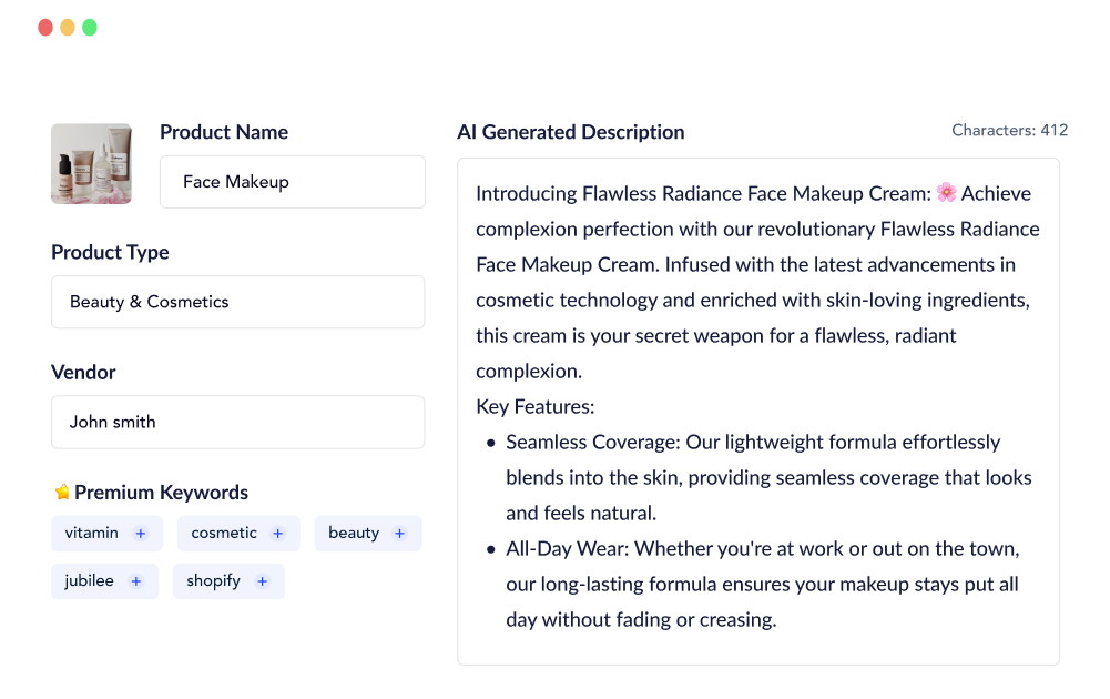 Smartli - Boost sales with Product Description Generator