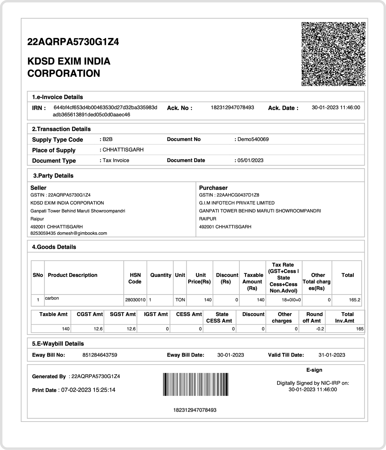 E Invoicing Software for E Invoicing in GST Portal | GimBooks