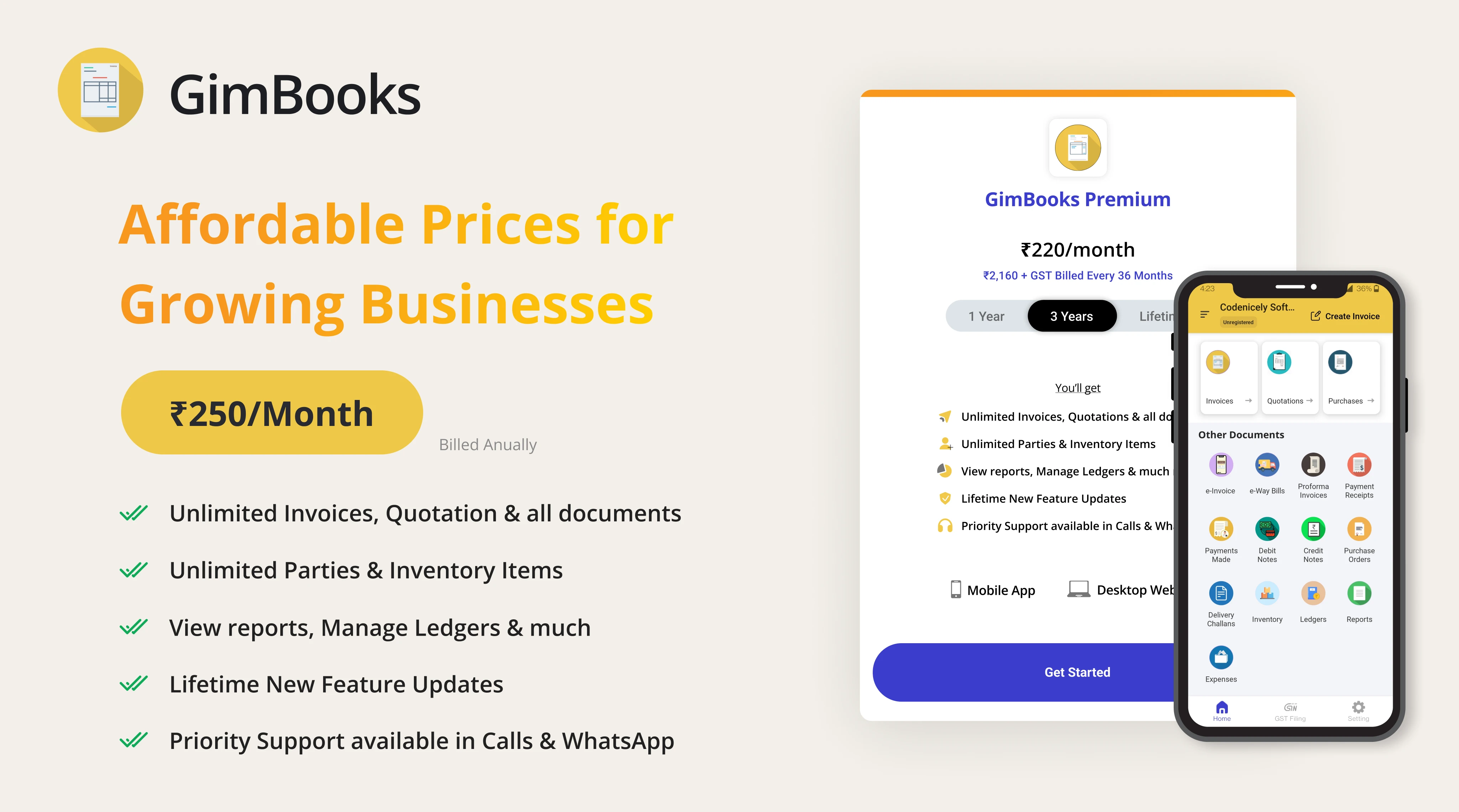 GimBooks Invoice & Billing Software & App Price | GimBooks