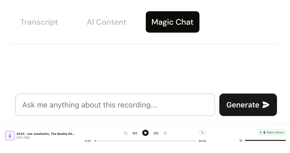Castmagic - 10x Audio Content With AI