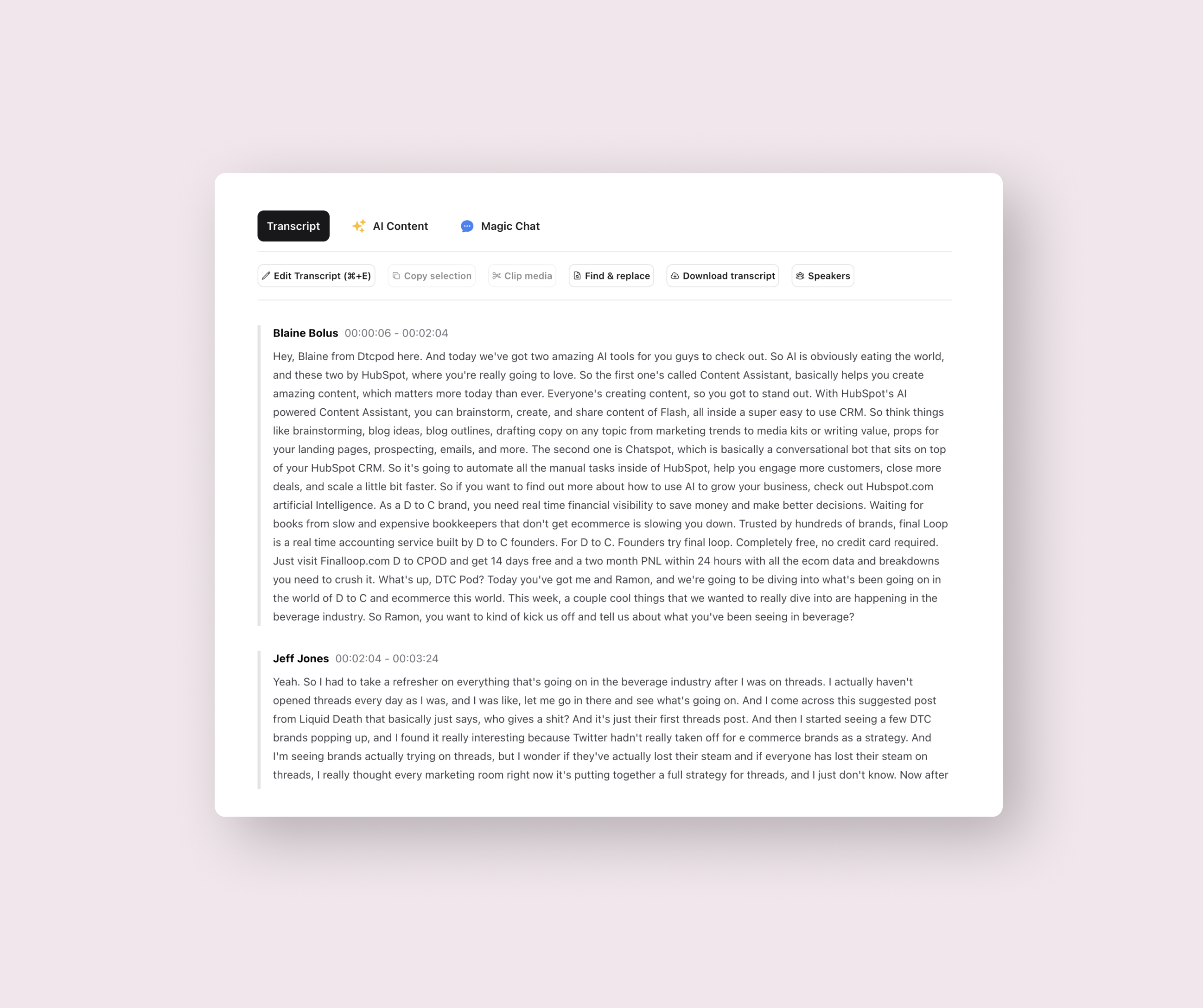 Castmagic Features - 10x Audio Content With AI