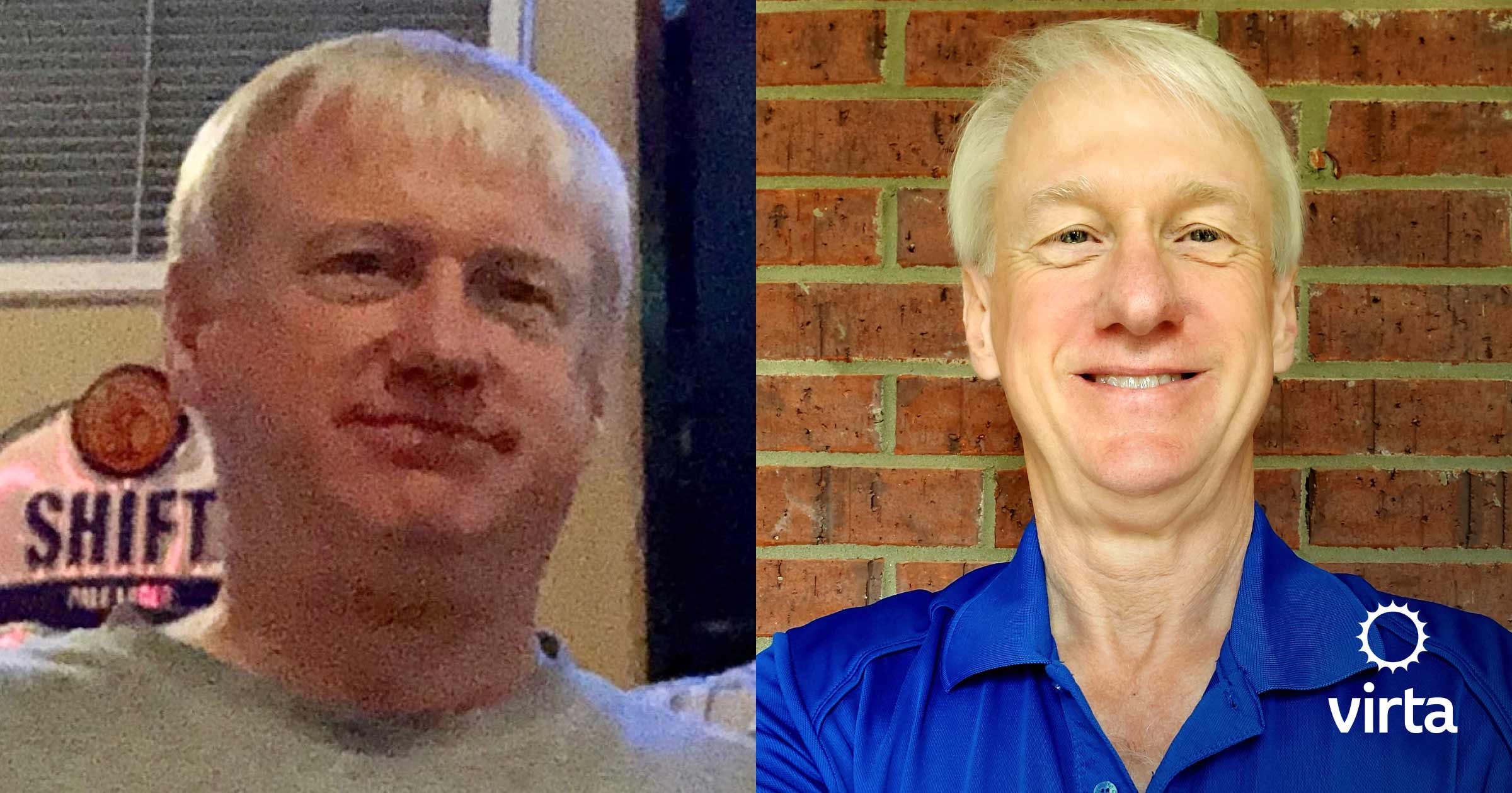 Scott, before Virta and four months after starting the Virta treatment.