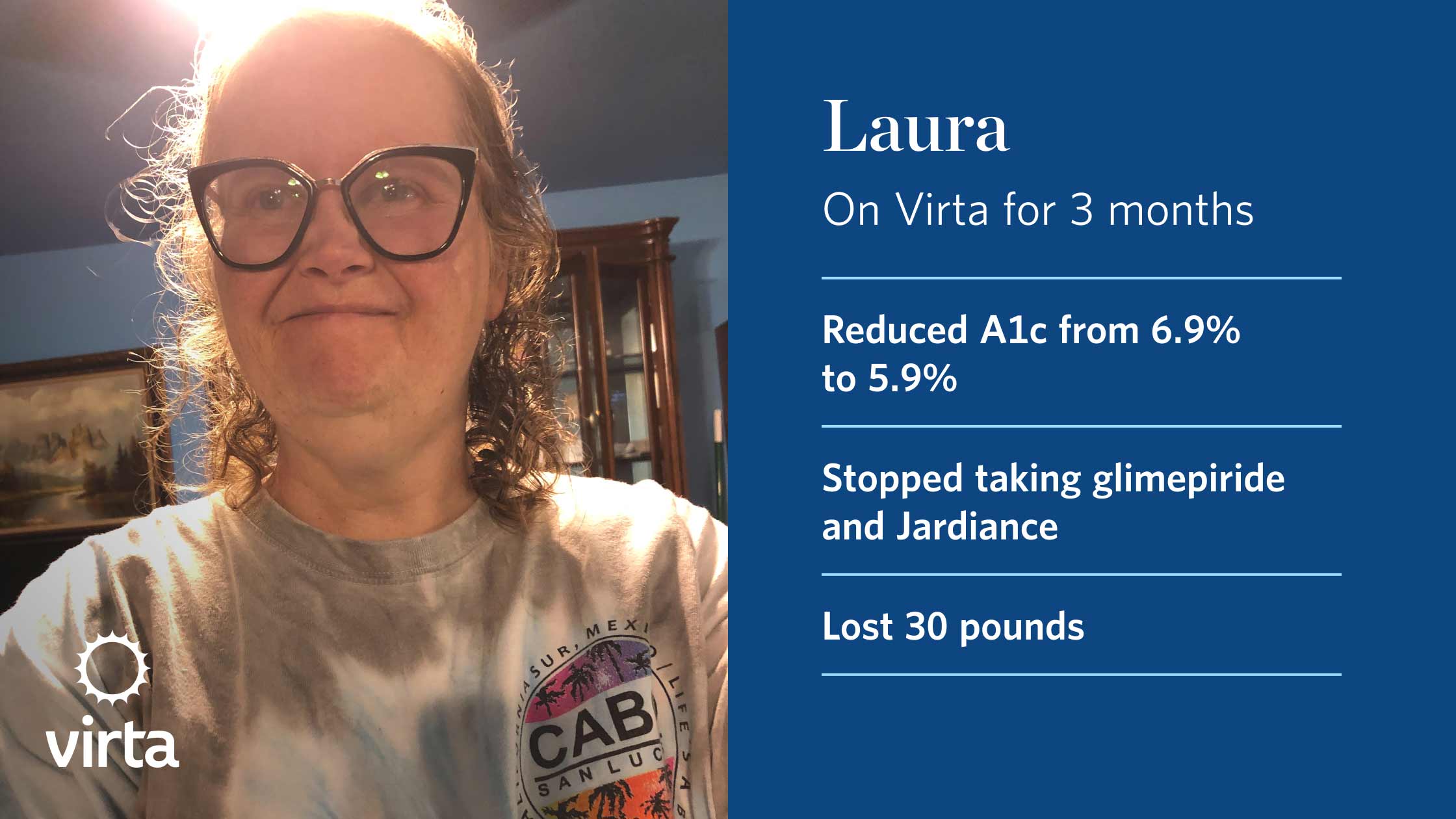 After her successes on Virta, Laura never wants to go back to a life of ...