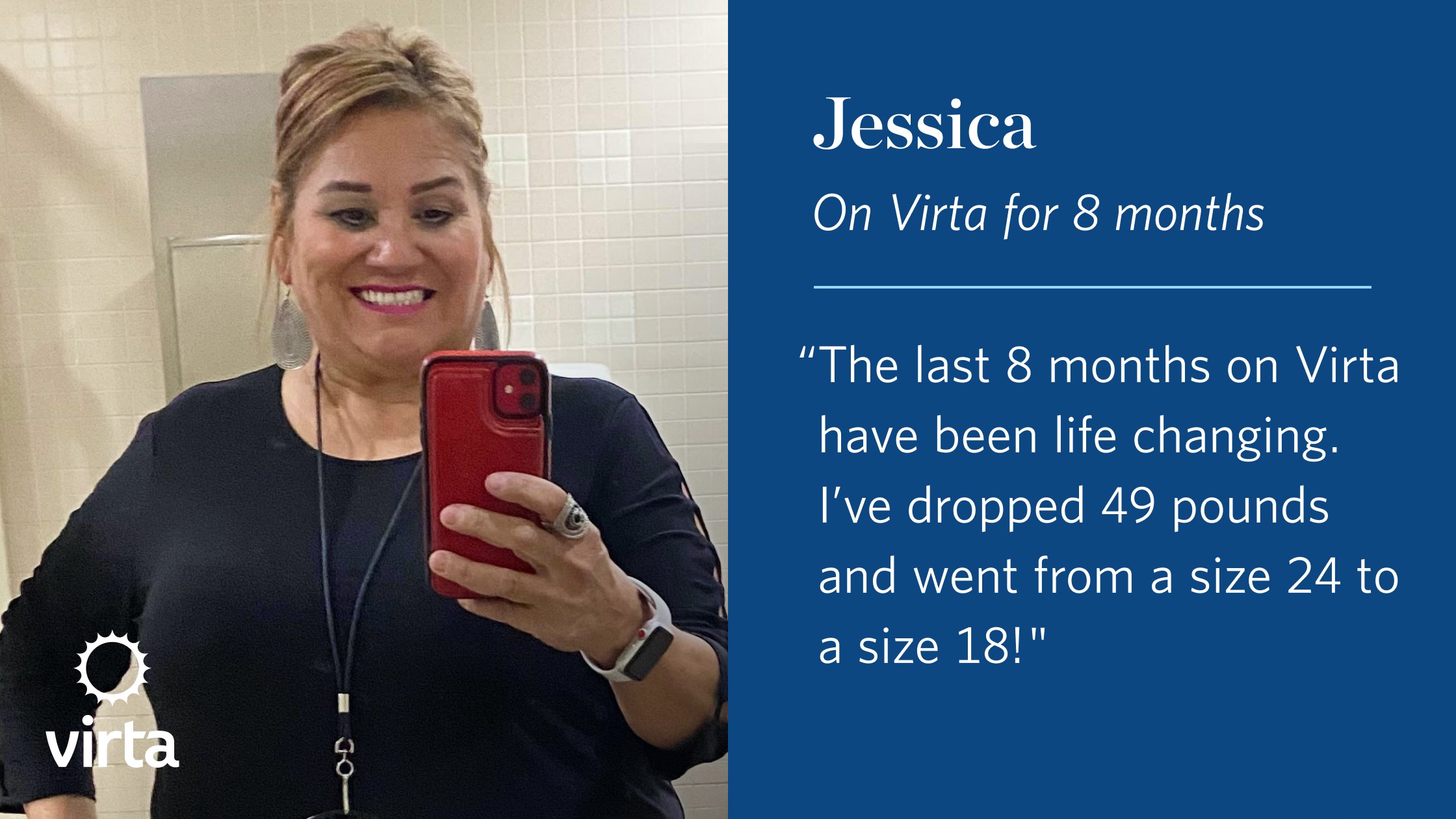 Jessica set a goal; Virta helped her achieve it.