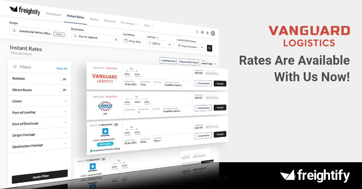 Freightify Partners With Vanguard Logistics For Increased Rate ...