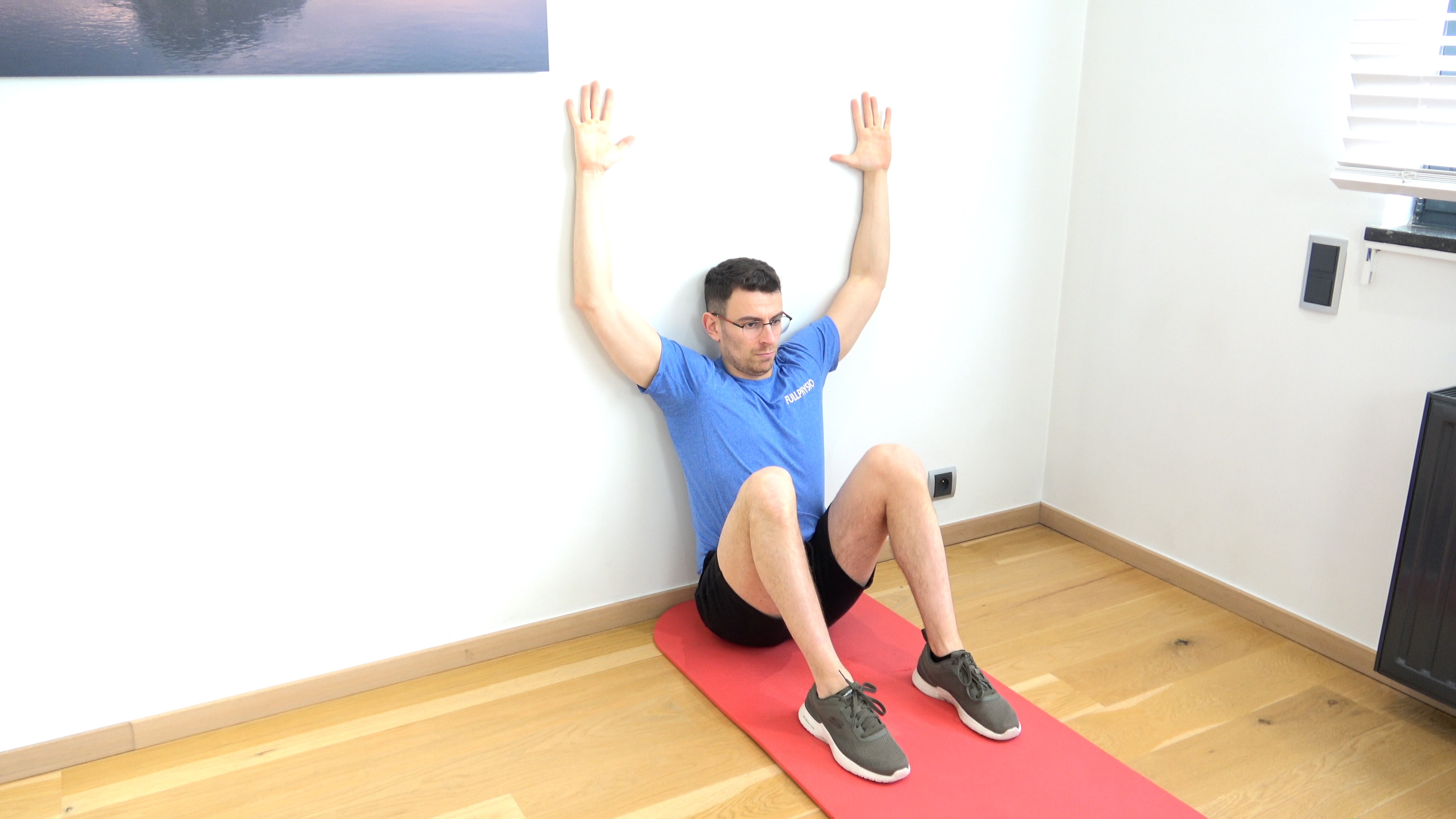 Vidéo d'exercice - Position de l'ange au mur assis