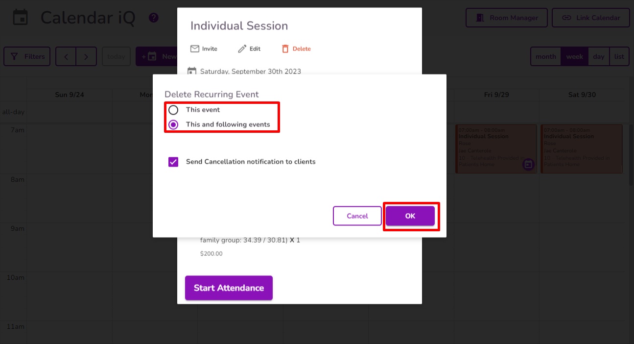 How to Delete a Recurring Appointment Series - TiQ Help Center
