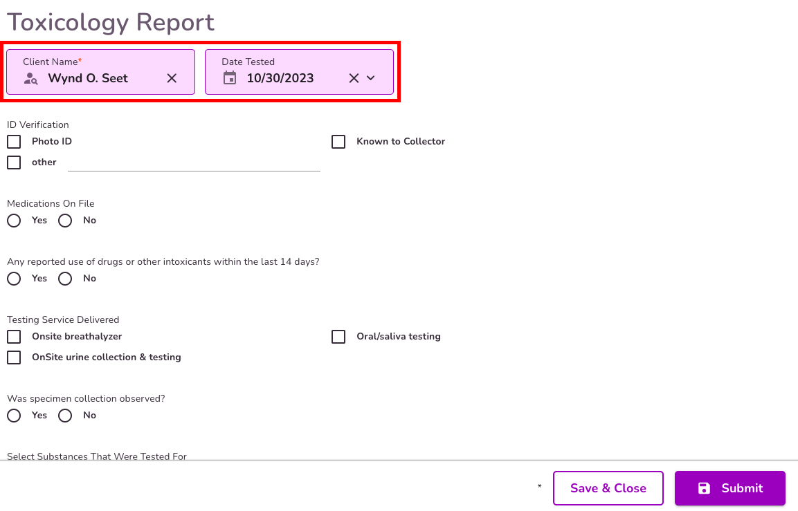 How to Complete a Toxicology Report - TiQ Help Center