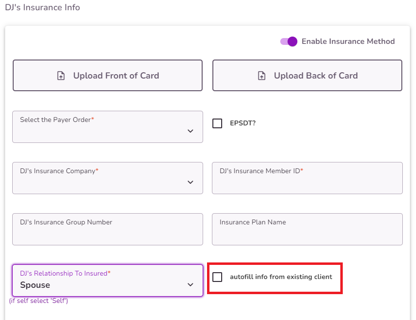 How to enter policy holder insurance information - TiQ Help Center