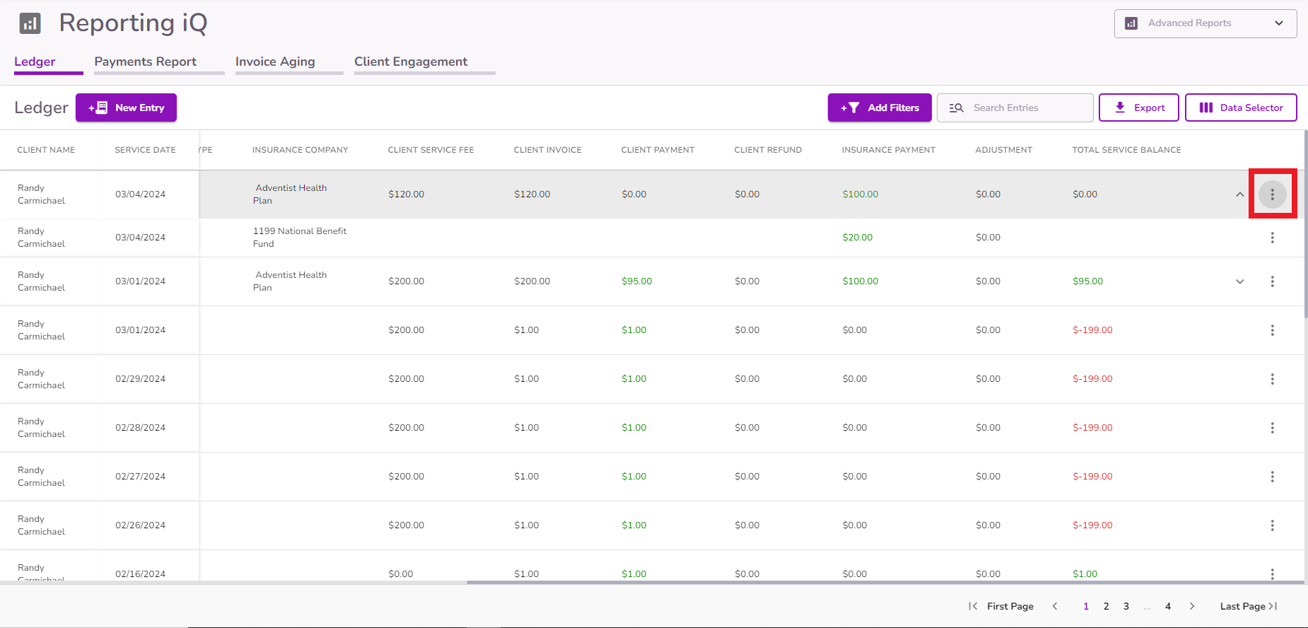 Understanding the Ledger for Secondary Insurance Claims. - TiQ Help Center